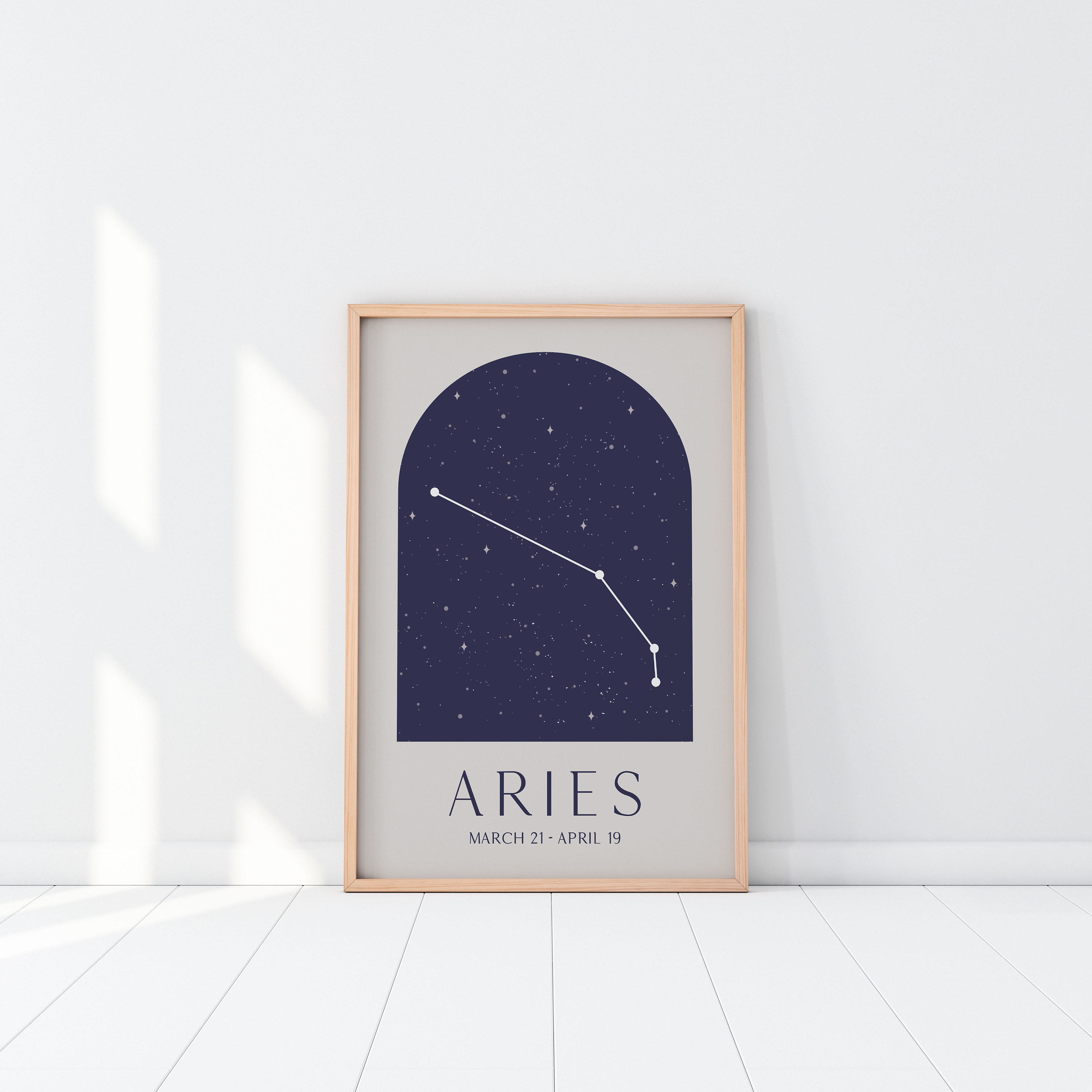 Aries impresión, signo del zodíaco, arte de pared imprimible, impresión ...