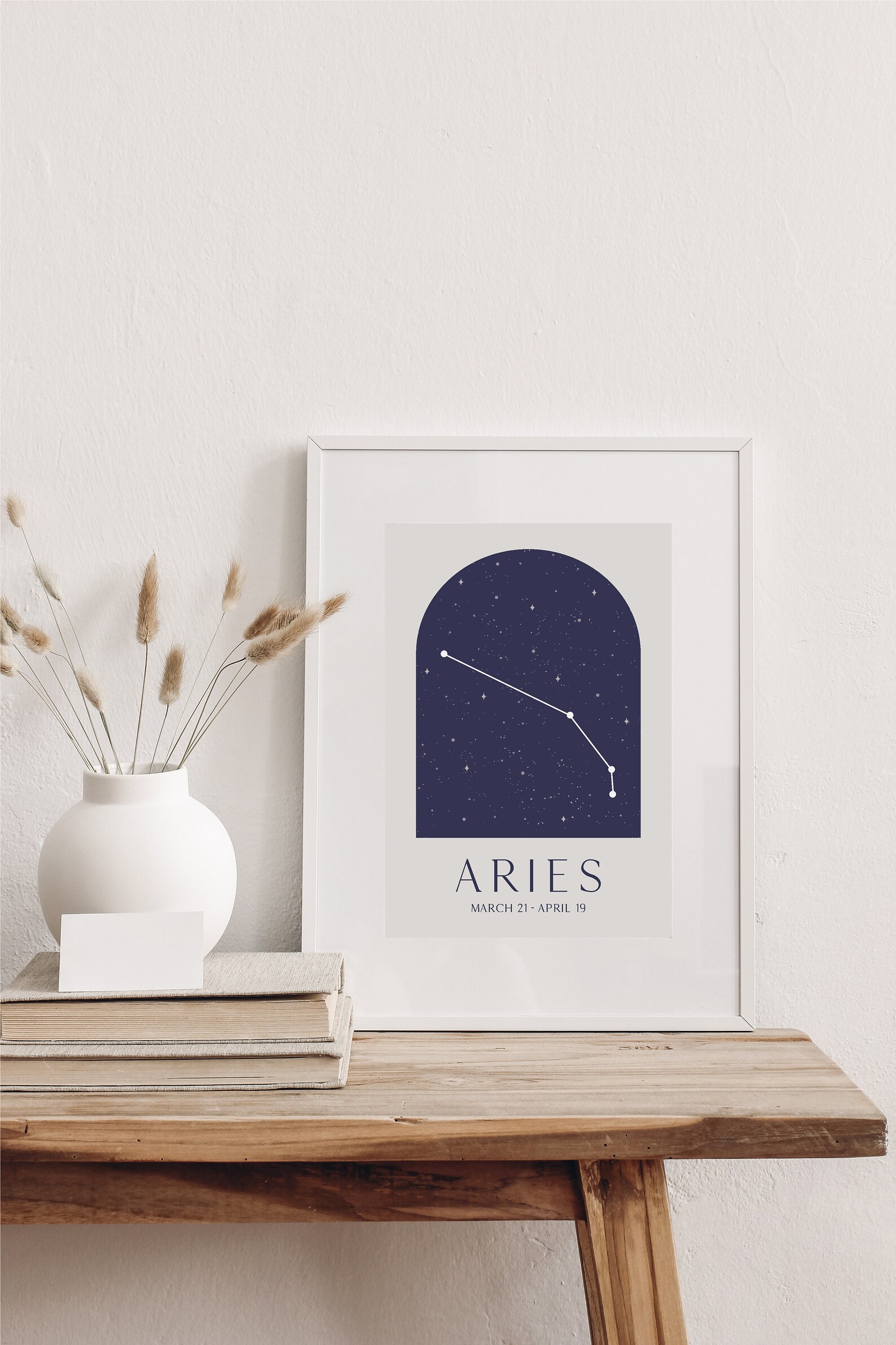 Aries Print, Zodiac Sign, Printable Wall Art, Constellation Print ...