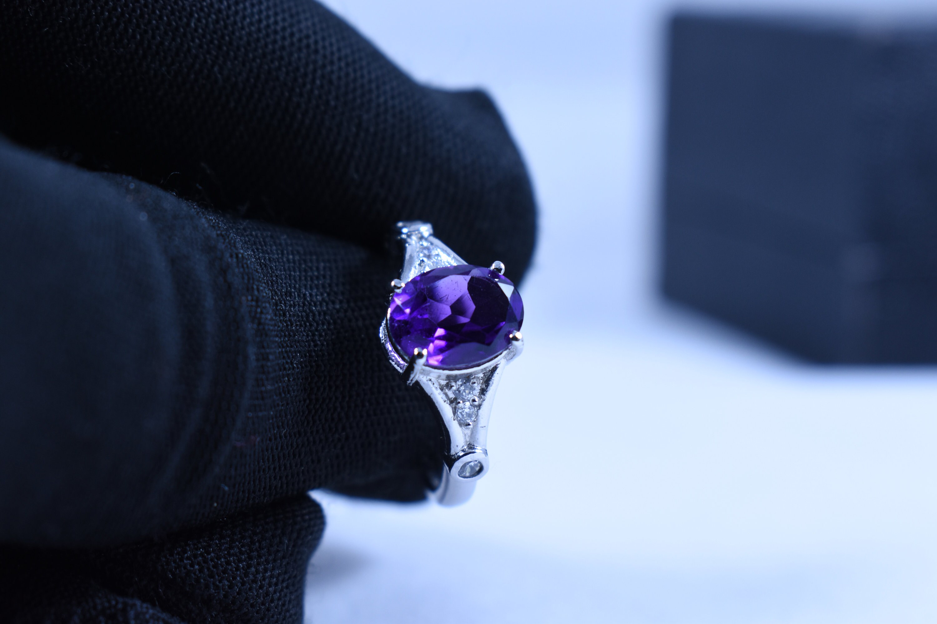 Lila Amethyst Ring 925 Sterling Silber Ring Edelstein | Etsy