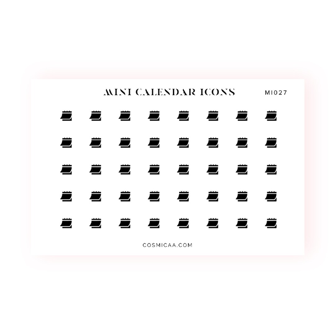 Mini Calendar Icons Planner Stickers, Mini Icons, Mini Stickers ...