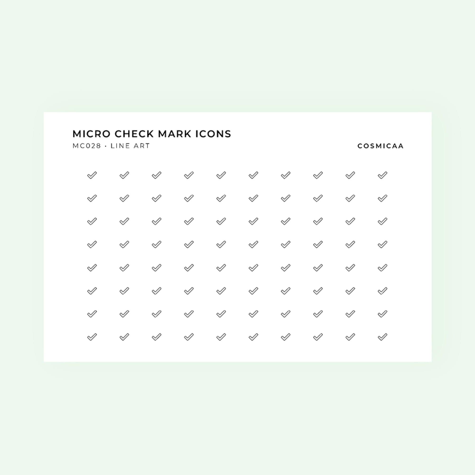 Check Mark Micro Icons, Planner Stickers, Micro Stickers, Minimalistic ...
