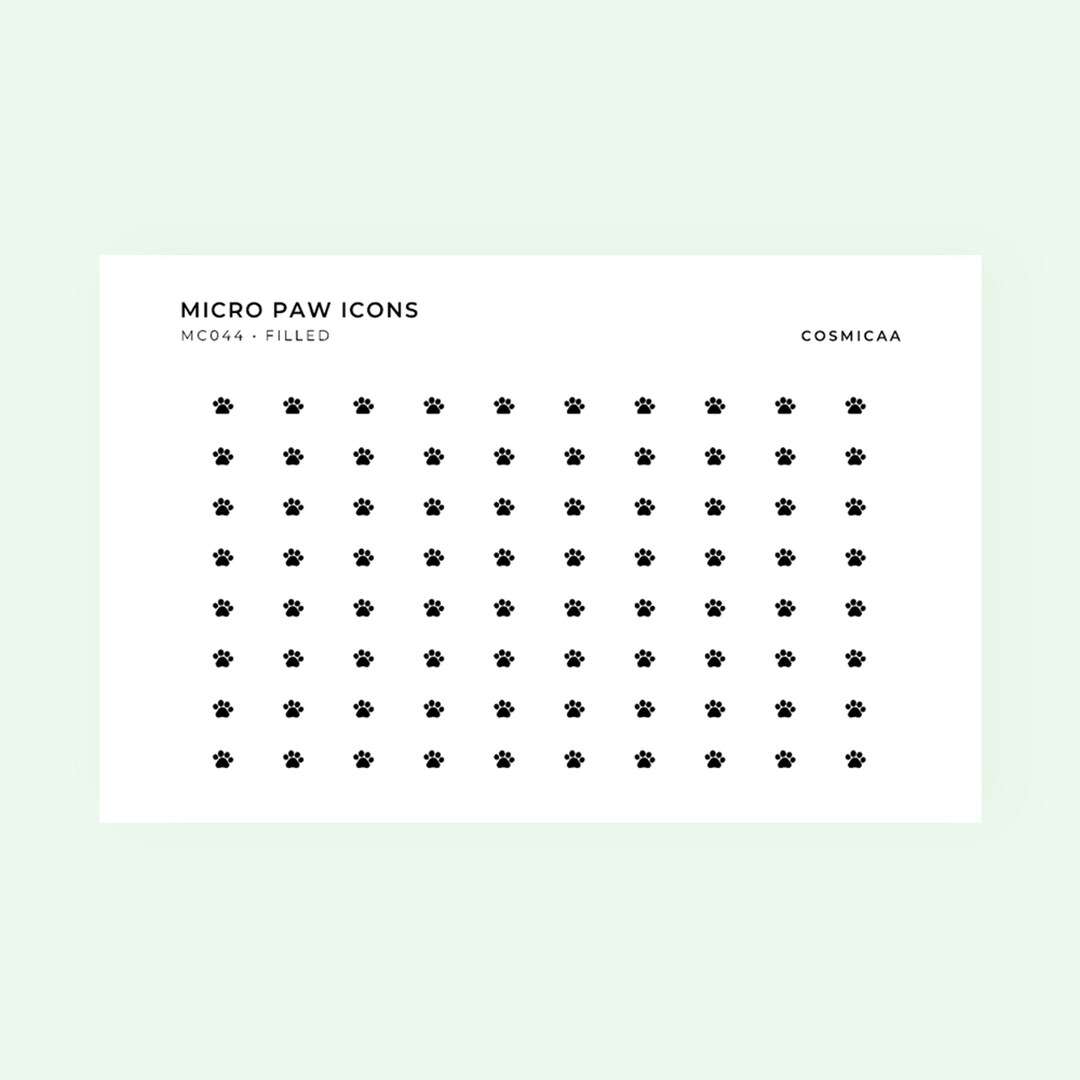 Paw - Micro Icons, Planner Stickers, Micro Stickers, Minimalistic ...