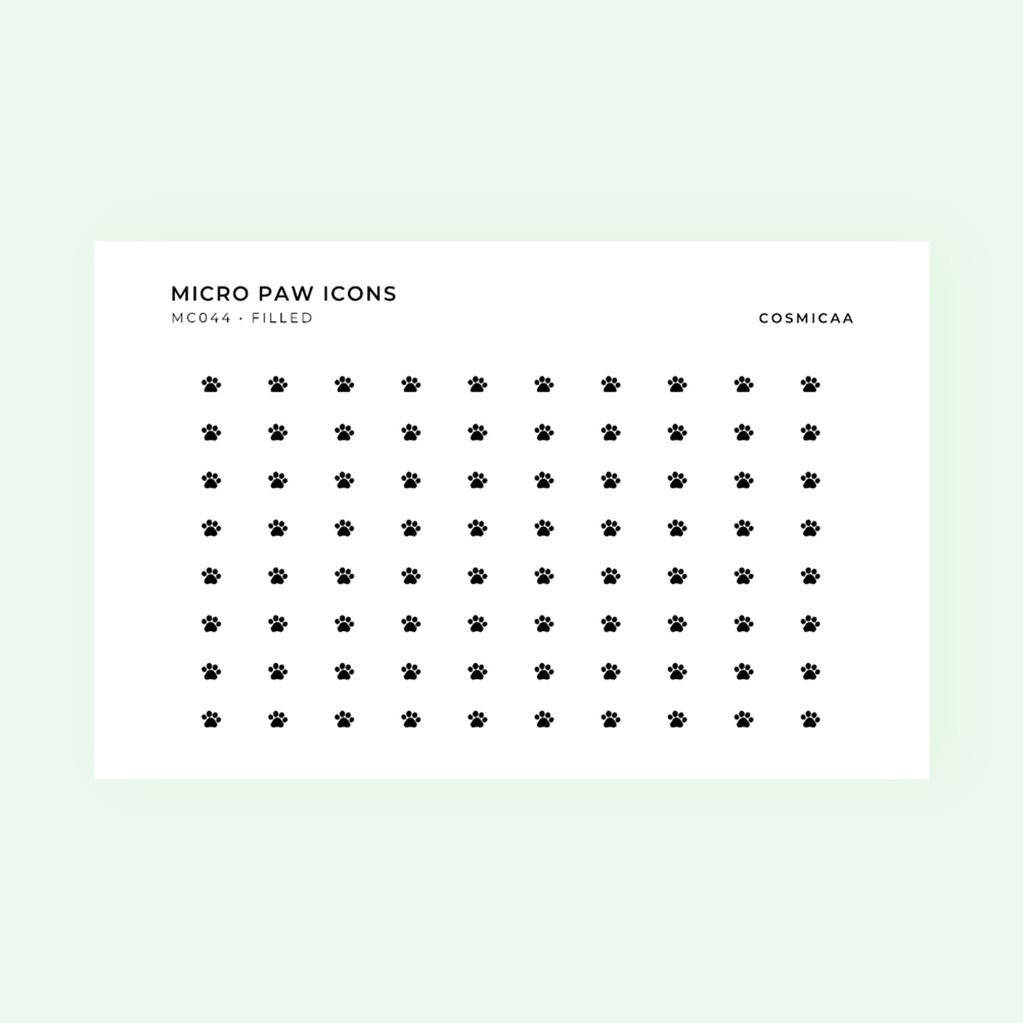 Paw Micro Icons, Planner Stickers, Micro Stickers, Minimalistic Planner ...