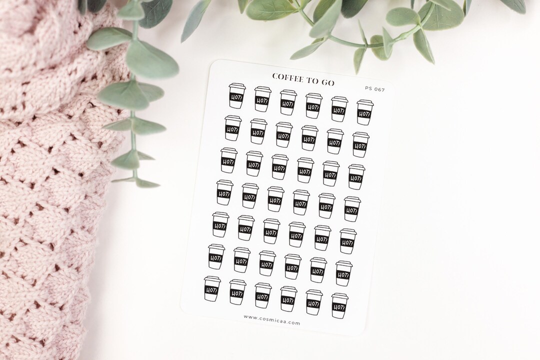 Coffee to Go - Planner Stickers, Coffee Tumbler Sticker, Coffee Cup ...