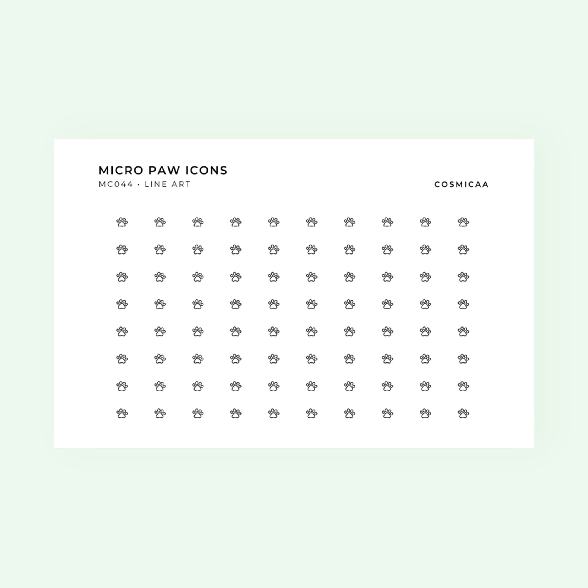 Paw Micro Icons, Planner Stickers, Micro Stickers, Minimalistic Planner ...