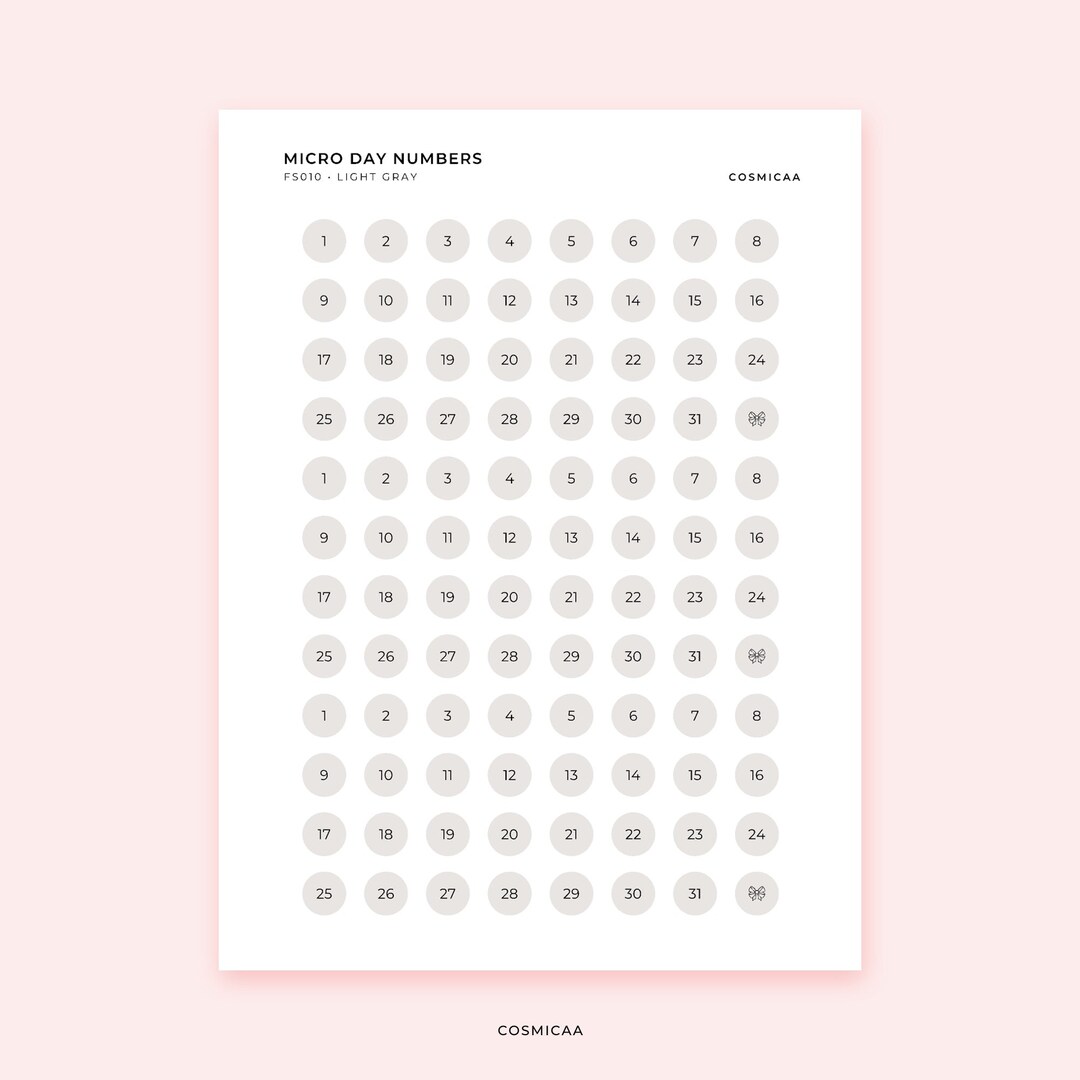 Micro Dates - Planner Stickers, Planner Stickers, Micro Stickers ...