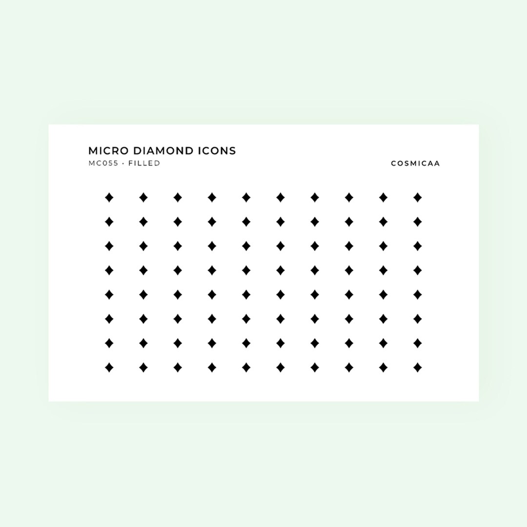 Diamond Micro Icons, Planner Stickers, Micro Stickers, Minimalistic ...