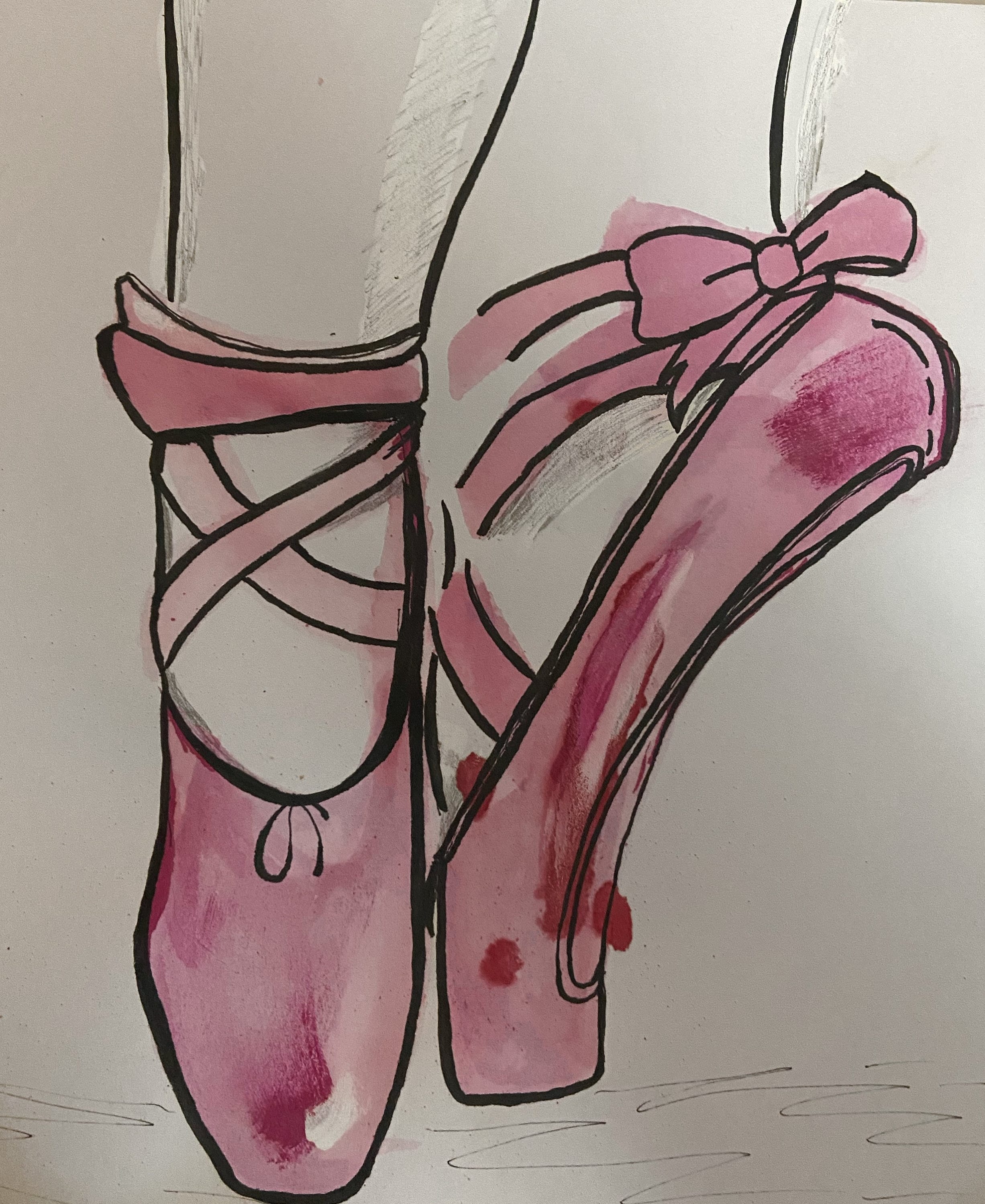 How To Draw Ballet Shoes Step By Step