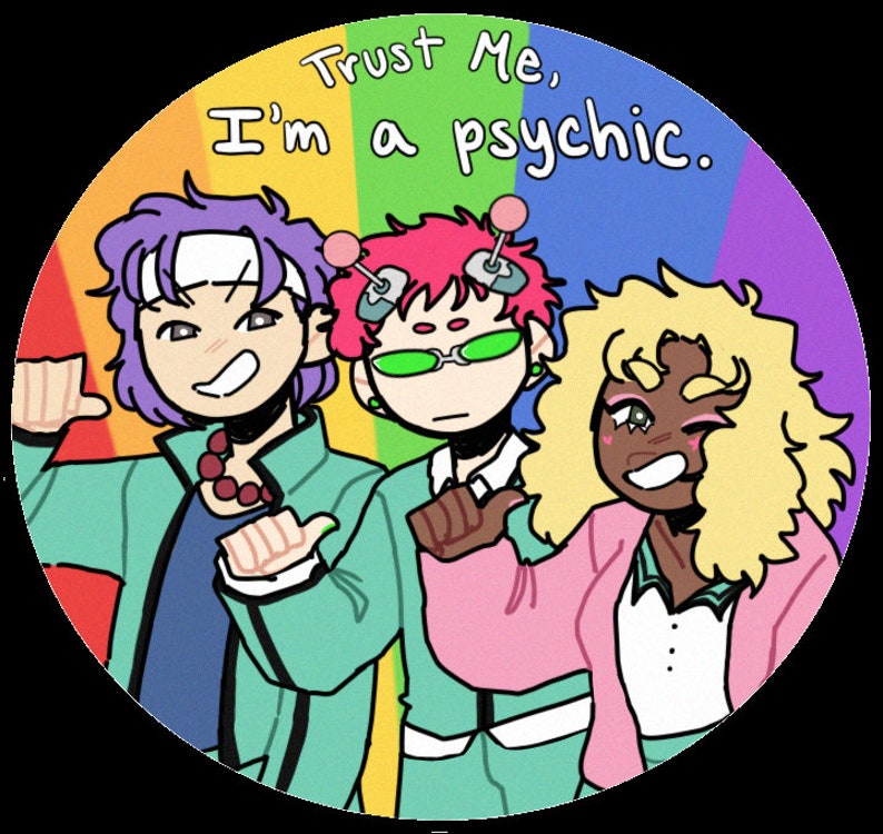 Trust Me, I’m a Psychic! Saiki K Sticker/button - Etsy