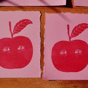 Pink Lady Apple Mini Print - Etsy