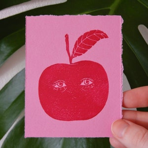 Pink Lady Apple Mini Print - Etsy