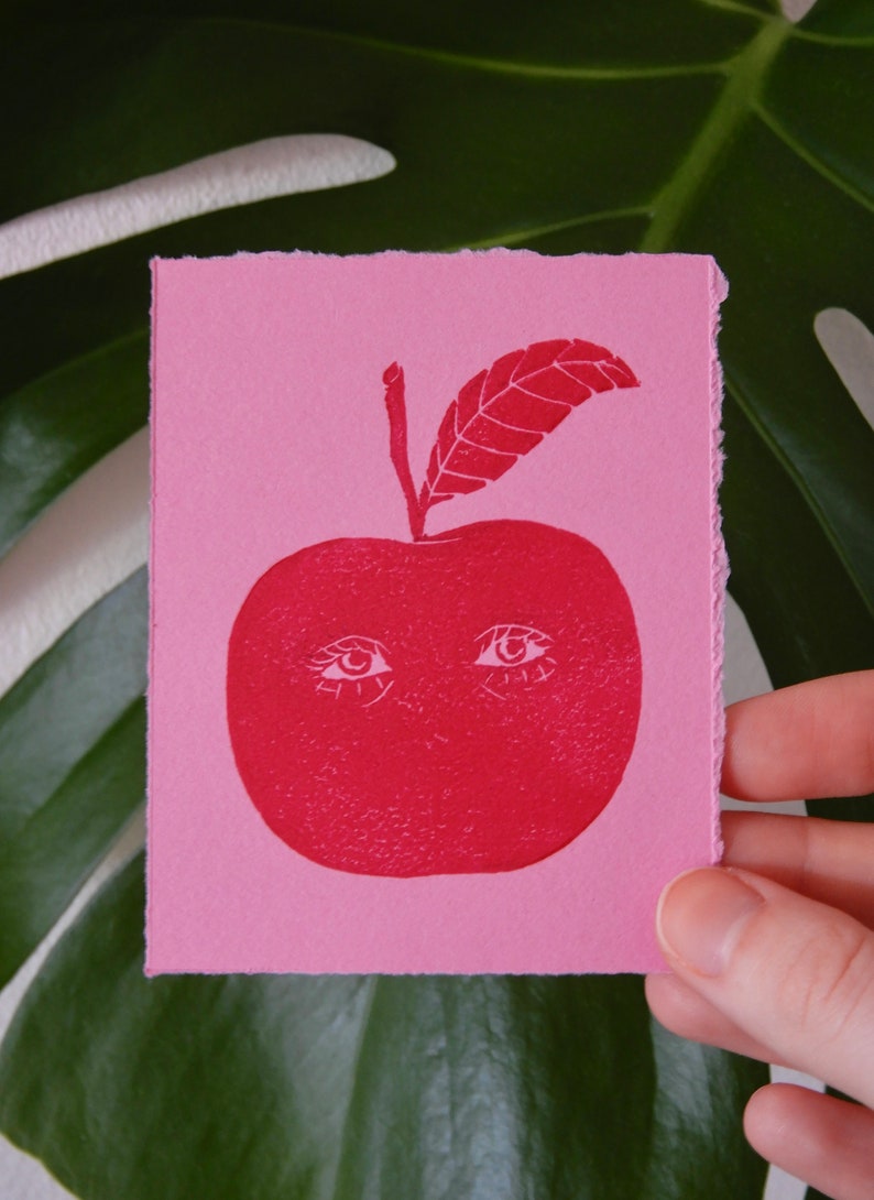 Pink Lady Apple Mini Print - Etsy