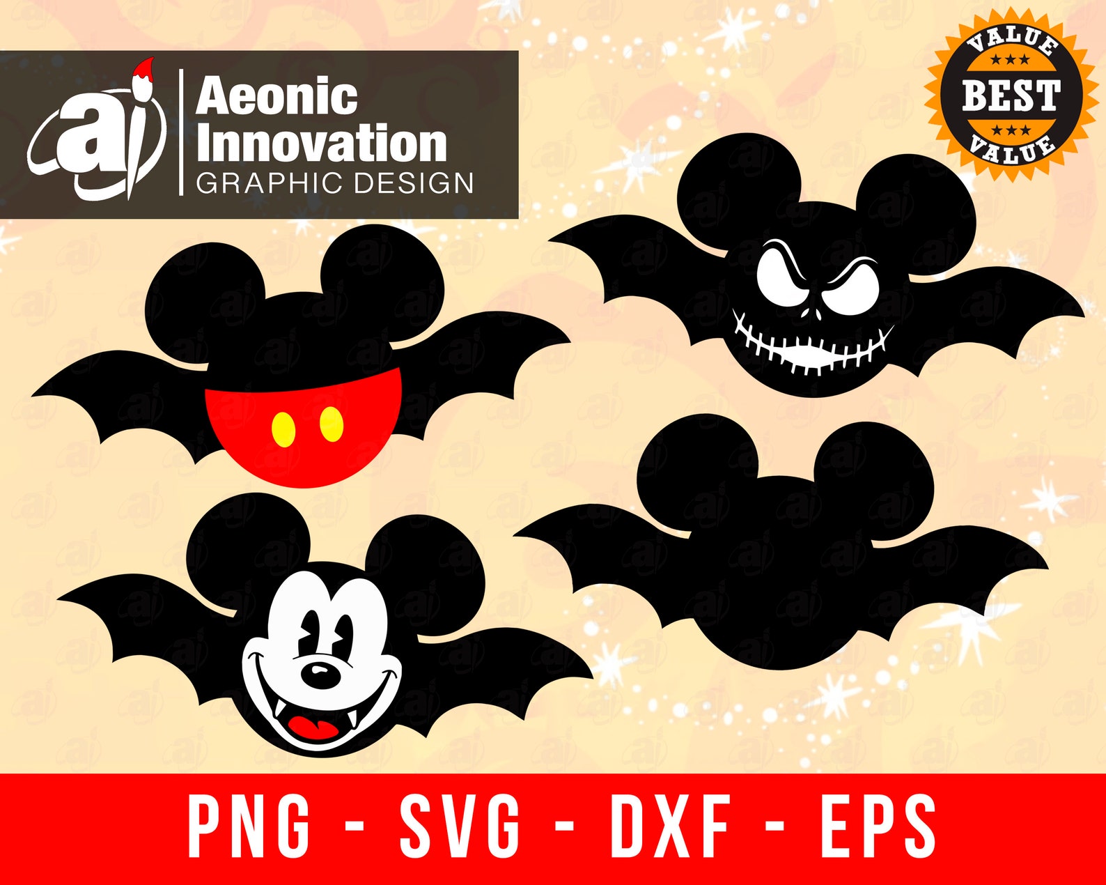 SVG Bundle Mickey Mouse Bat SVG Disney SVG Mickey Bat svg | Etsy