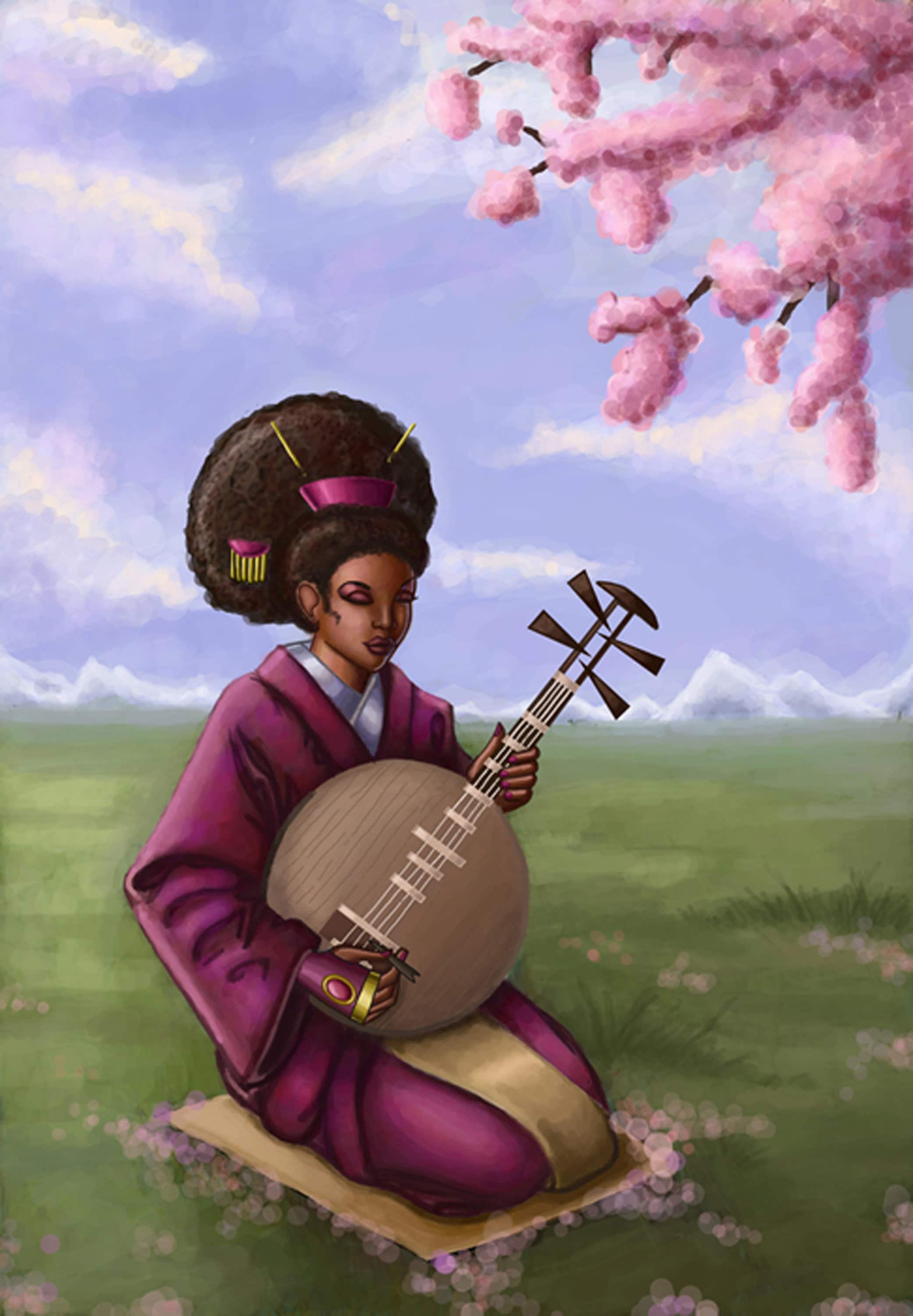 Afro Geisha Girl - Etsy
