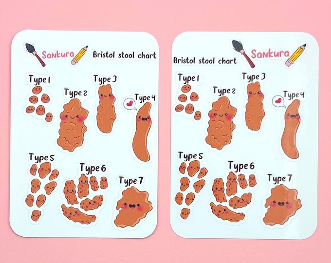 2 Poop Sticker Sheets, Bristol Scale, Stickers for Nurse, Doctor ...