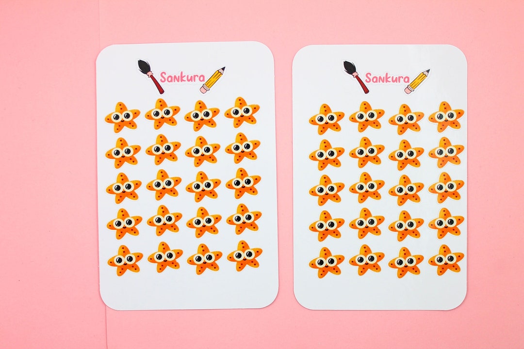 2 Star Sticker Sheets Reward , Stickers for Bullet Journal, Stationery ...