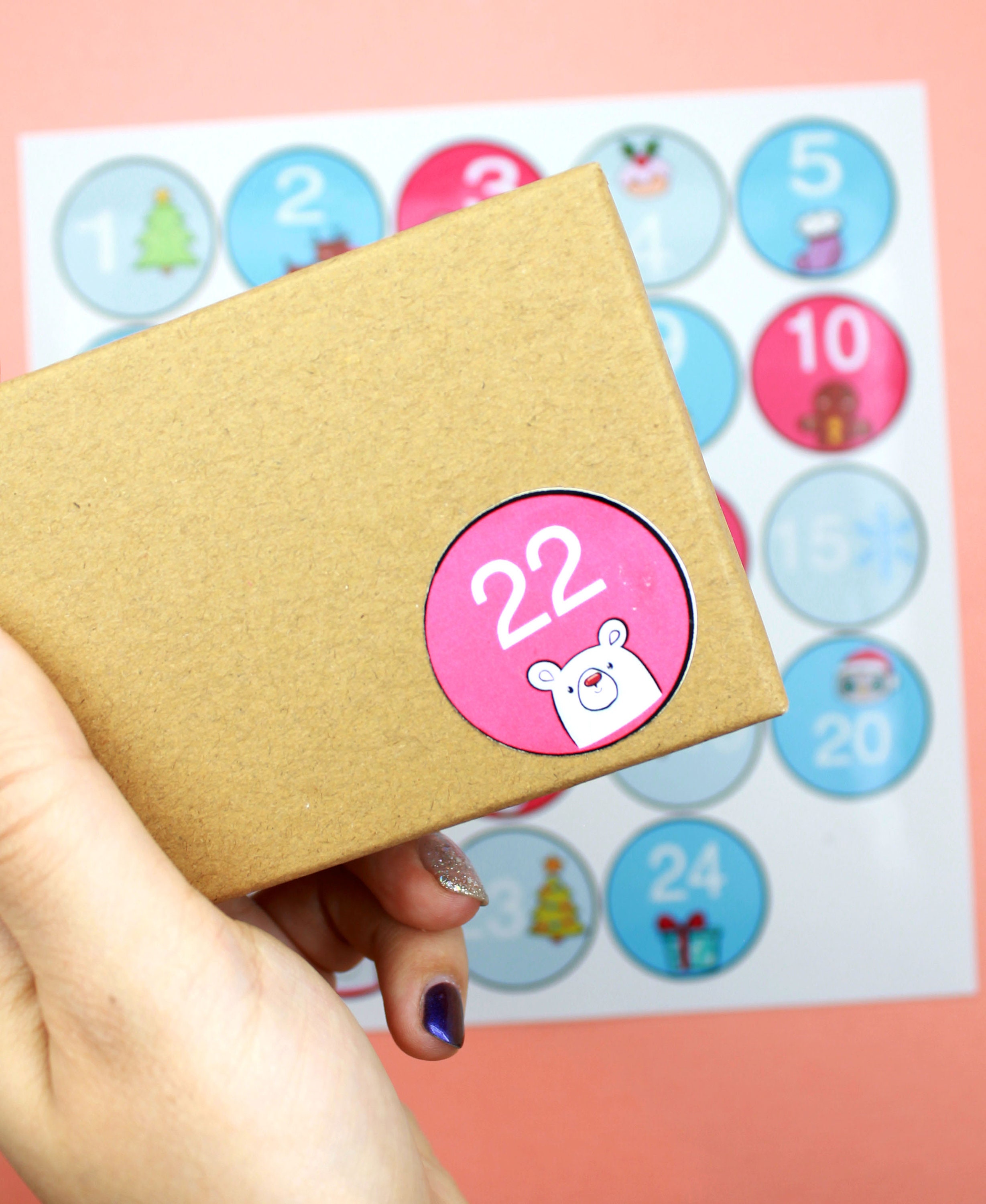 Pegatinas del calendario de Adviento | Etsy