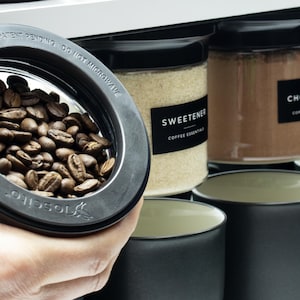 Lidless Airtight Coffee Canister Set: Under Cabinet Magnetic Jars ...