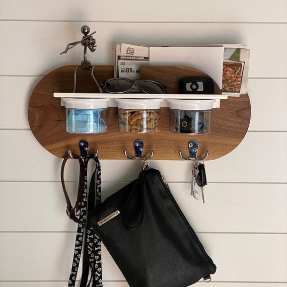 Mid Century Modern Entryway Organizer With Mail wallet Stand Key Holder for Wall Sunglasses Holder Jars for Candy Change Pet Treats Etsy