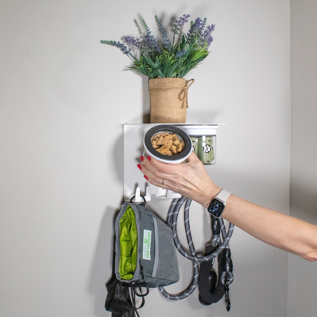 Dog Wall Organizer Dog Training Treat Jar Leash Hooks Perfectly Placed ...