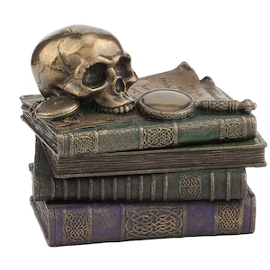 Wizard's Study Skull and Magnifying Glass Trinket Box - Etsy