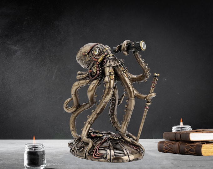 Steampunk Seabed Hiker Octopus Statue Decor - Etsy