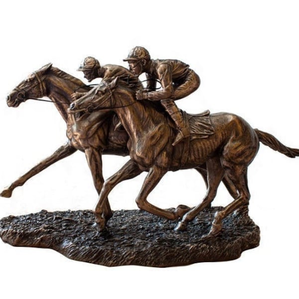 Horse Racing Statue - Etsy
