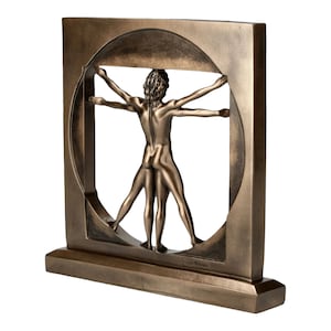 Vitruvian Man Sculpture: Leonardo Da Vinci Art, Cold Cast Bronze - Etsy