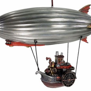 Steampunk Airship With Steamship Gondola Hanging Sculpture - Etsy
