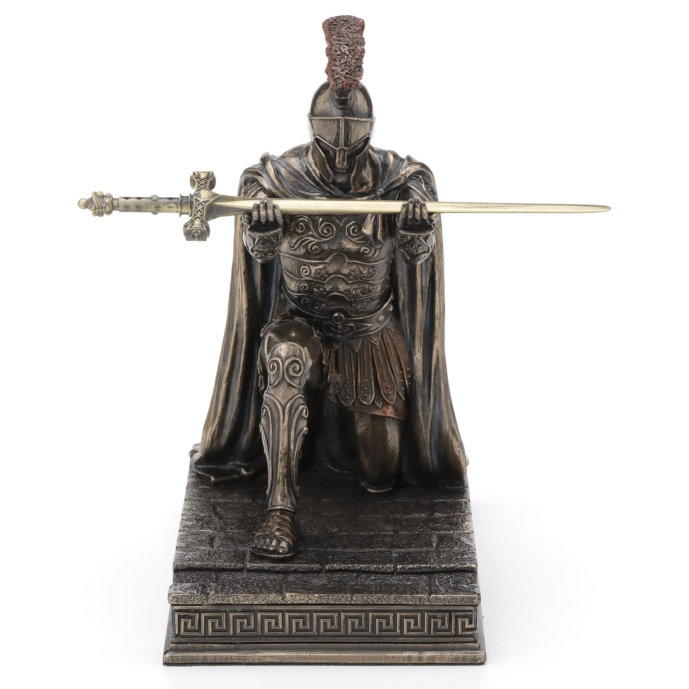 Roman Commander Kneeling Pen Holder With Letter Opener Statue, Desk ...