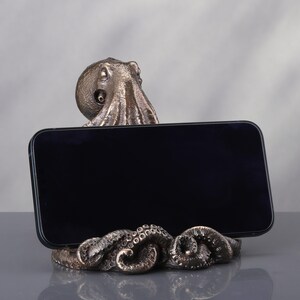 Steampunk Octopus Cell Phone Holder Statue, Desk Stand - Etsy