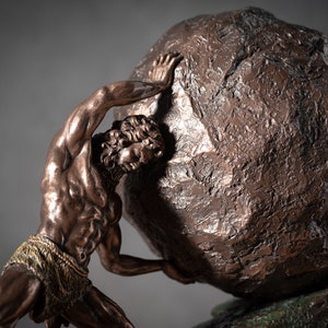 Sisyphus Figurine Statue, Sisyphus Who Pushes the Eternal Boulder ...