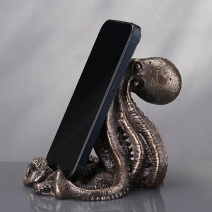 Steampunk Octopus Cell Phone Holder Statue, Desk Stand - Etsy