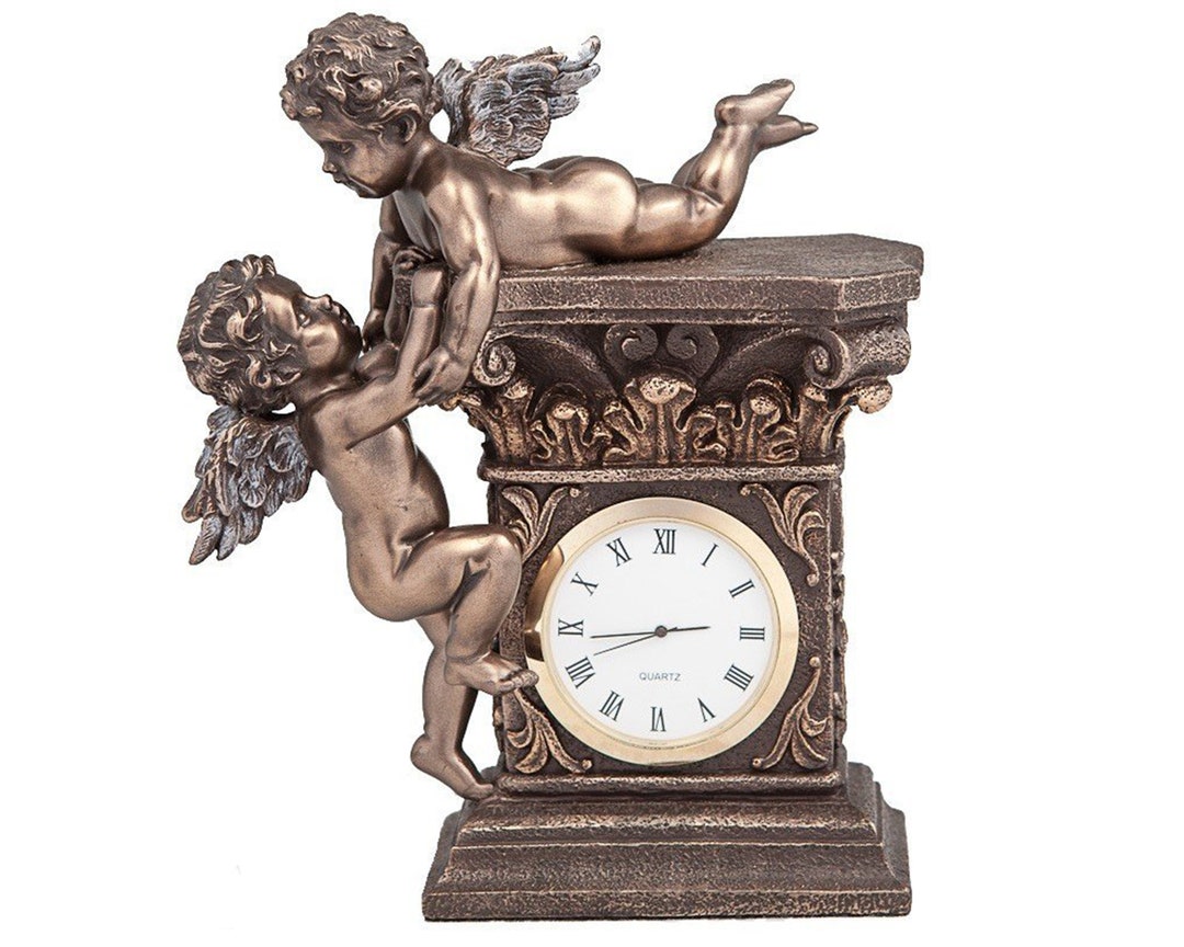 6.5 Inc Secession Clock With Angels Table Clock - Etsy