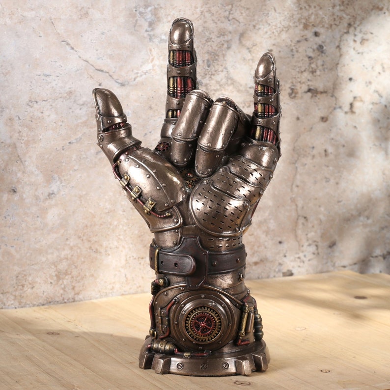 Steampunk Gauntlet of Love Hand Statue Decor - Etsy
