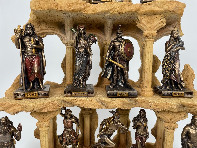 Ancient Twelve Greek Roman Olympian Gods Pantheon Statue, Greek God ...