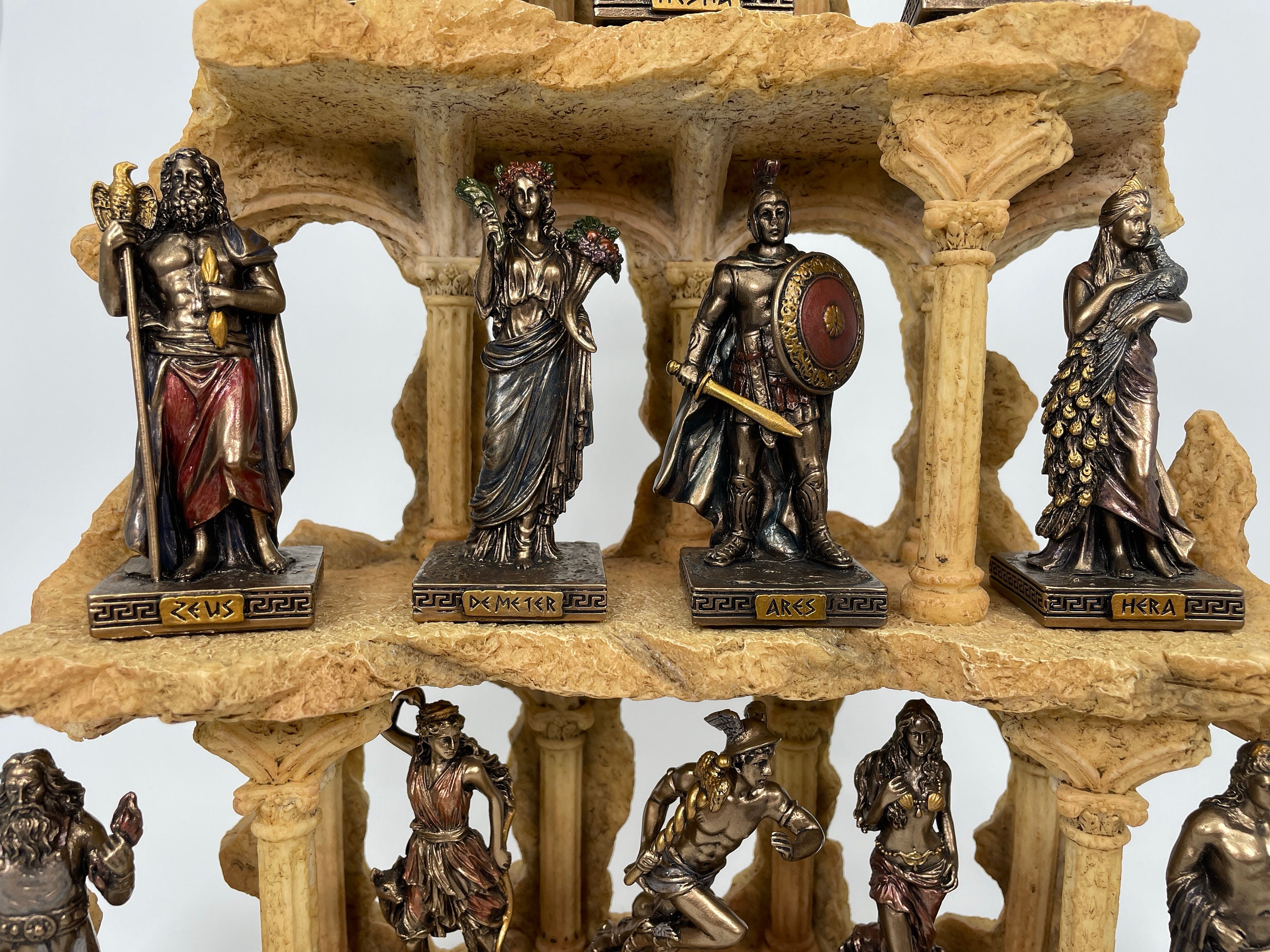 Ancient Twelve Greek Roman Olympian Gods Pantheon Statue, Greek God ...