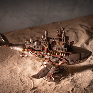 Steampunk Galactic Colony Whale Statue, Steampunk Art - Etsy
