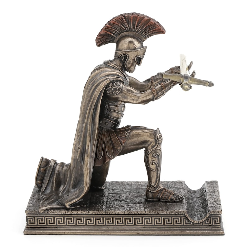 Roman Commander Kneeling Pen Holder With Letter Opener Statue, Desk ...