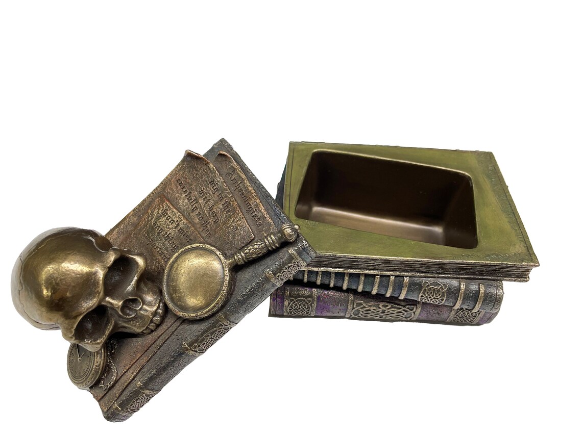 Wizard's Study Skull and Magnifying Glass Trinket Box - Etsy