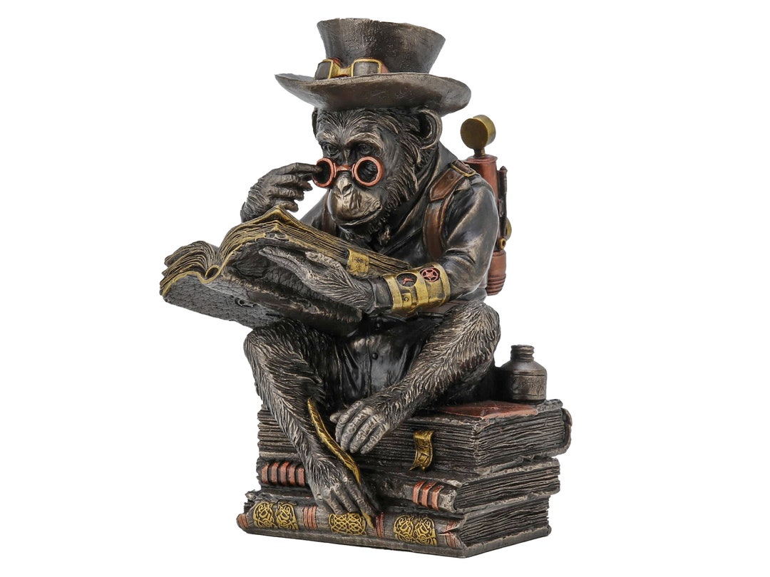 Steampunk Chimpanzee Scholar Statue Decor - Etsy