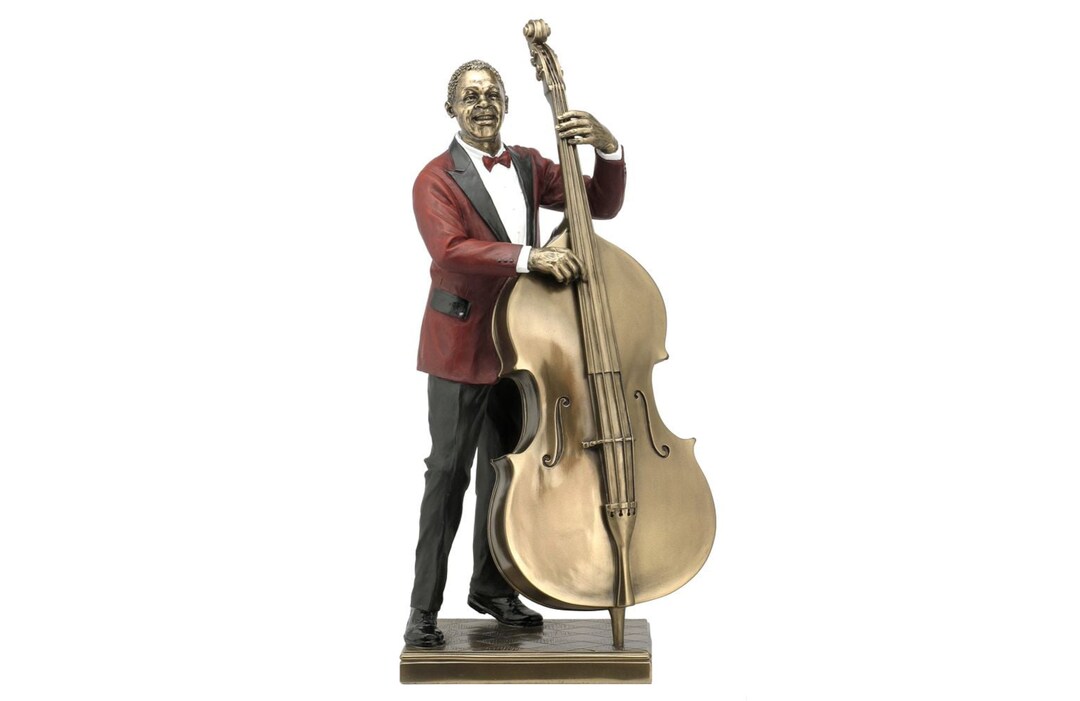 Jazz Band Double Bass Player Figurine Statue, Musical Decoration - Etsy
