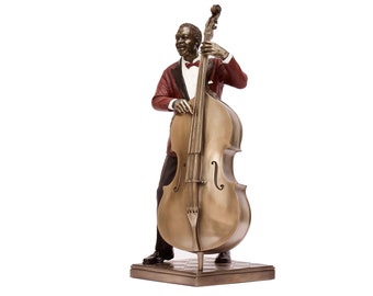 Jazz Band Cello Player Statue African American Sculpture | Etsy