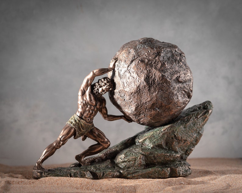 Sisyphus Figurine Statue Sisyphus Who Pushes the Eternal - Etsy