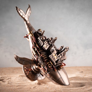 Steampunk Galactic Colony Whale Statue, Steampunk Art - Etsy