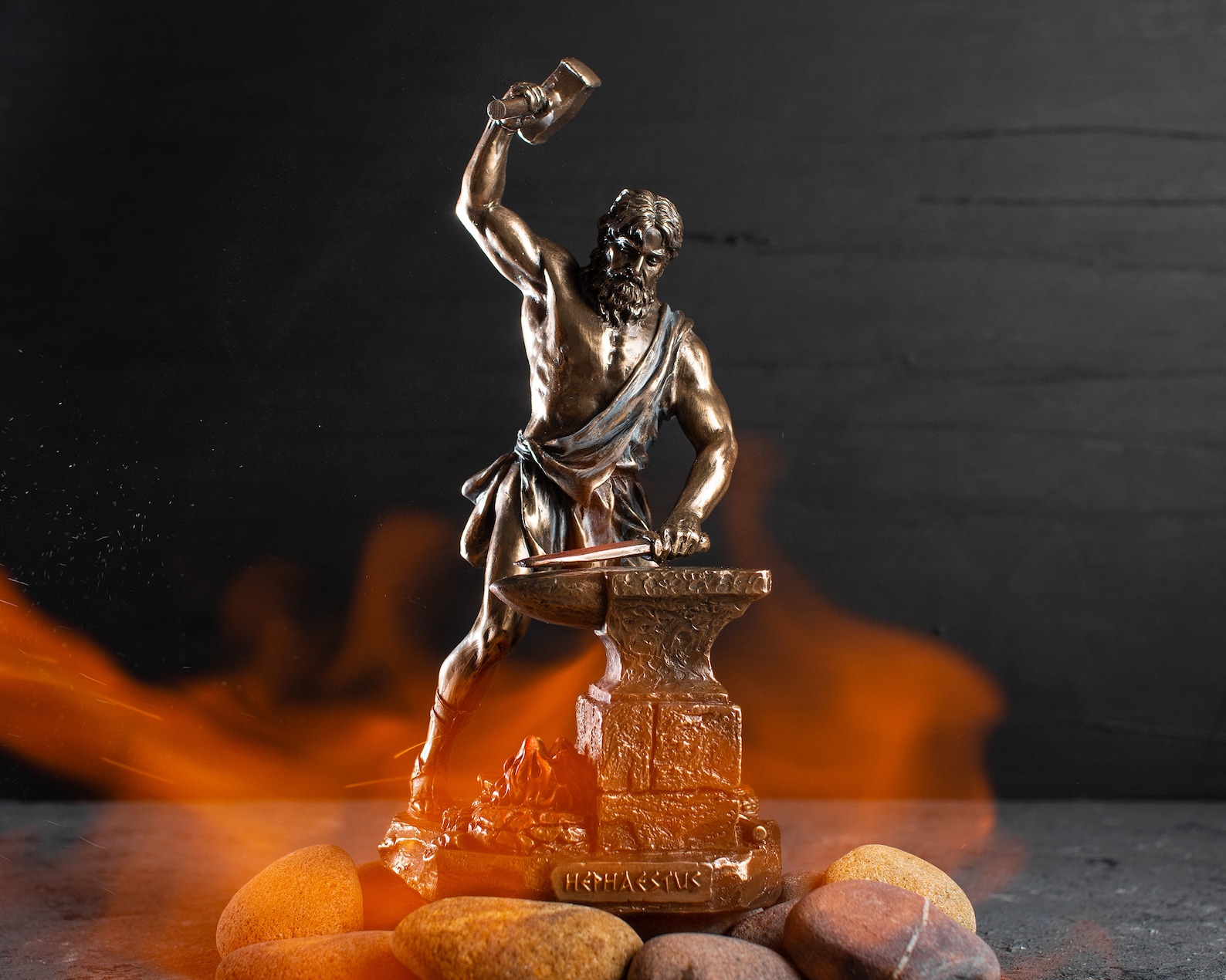 Hephaestus Statue: Greek God of Fire, Cold Cast Bronze Sculpture - Etsy