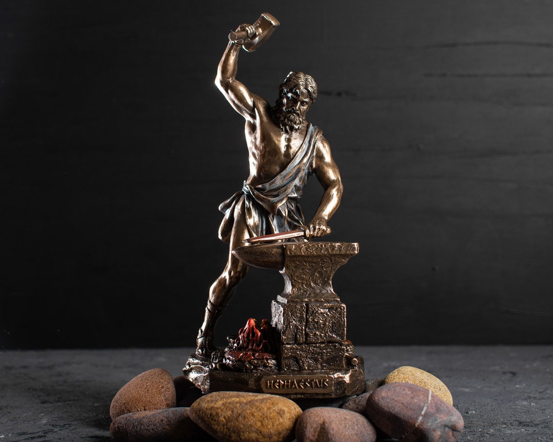 Hephaestus Statue: Greek God of Fire, Cold Cast Bronze Sculpture - Etsy
