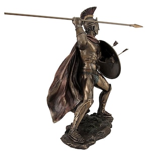 Leonidas With Spear and Shield Statue, Greek God Leonidas - Etsy
