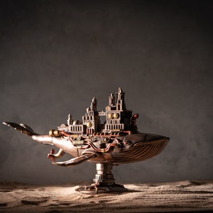 Steampunk Galactic Colony Whale Statue, Steampunk Art - Etsy