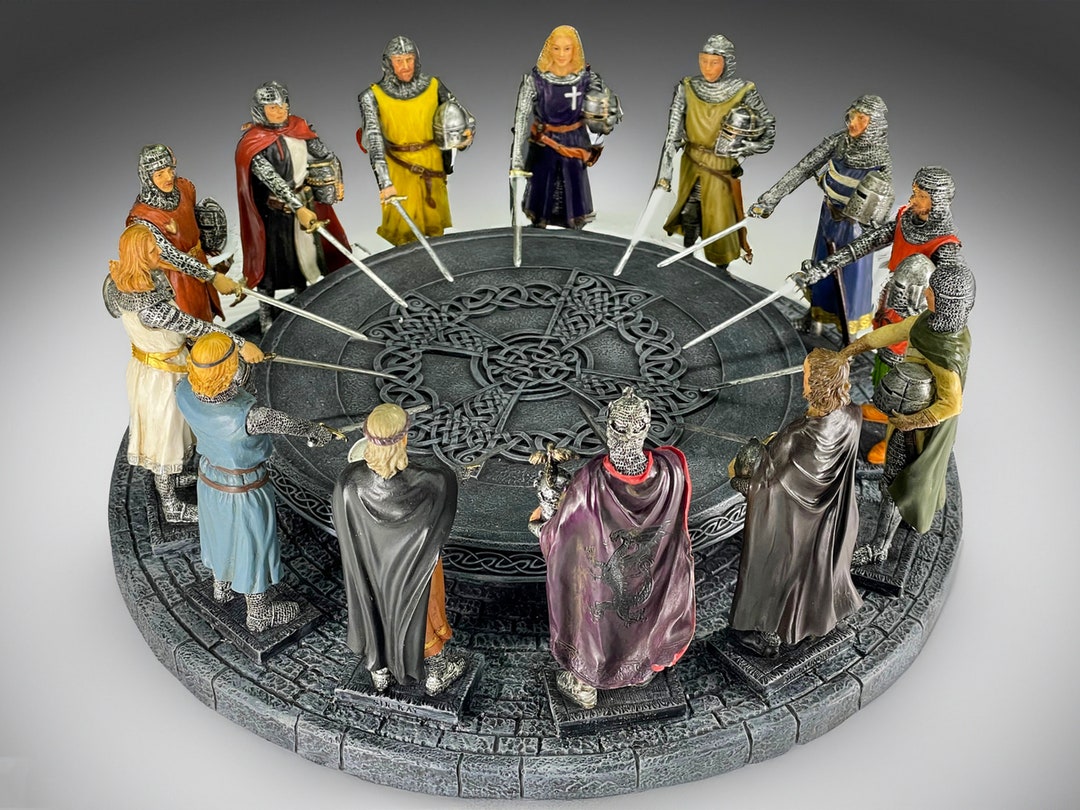 King Arthur With 12 Knights of the Round Table Statue - Etsy